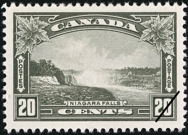 Here's three separate Niagara Falls postage stamps spanning 74 years ...