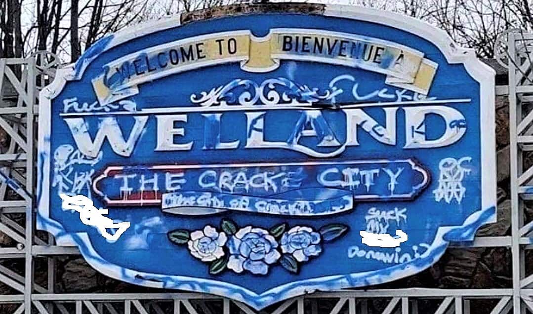 Vandalized 'Welcome to Welland' will be cleaned up by city ...